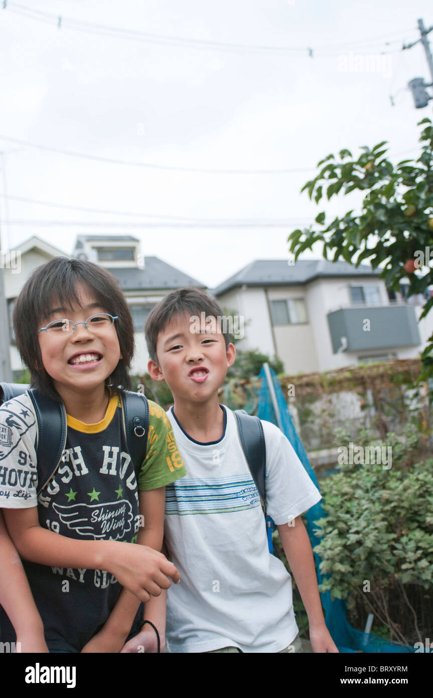 Boys making a face Japan Stock Photo - Alamy