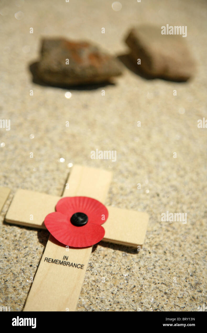 Remembrance Day poppy and cross Stock Photo - Alamy