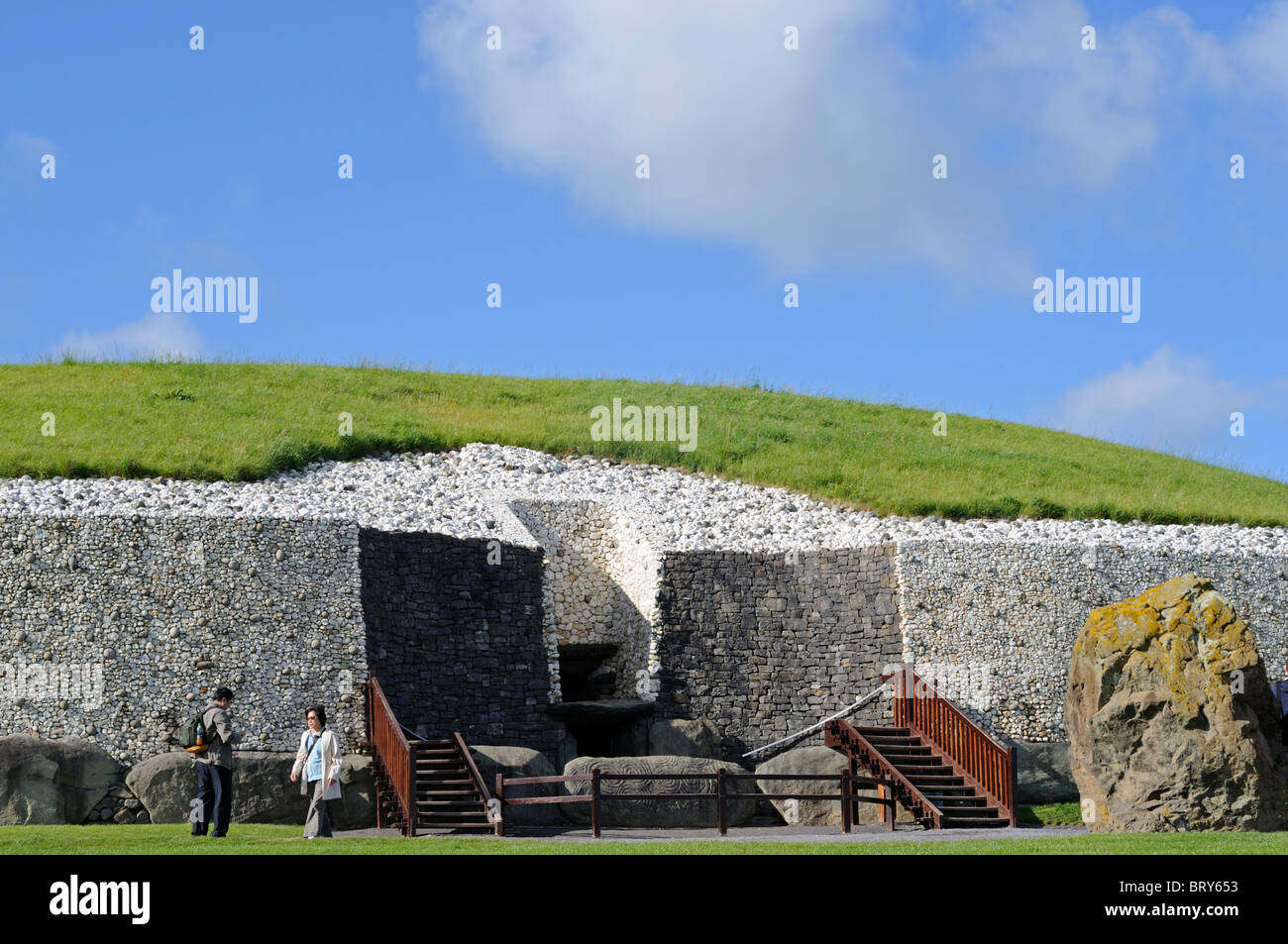 Newgrange megalithic passage tomb blue sky county meath ireland world ...