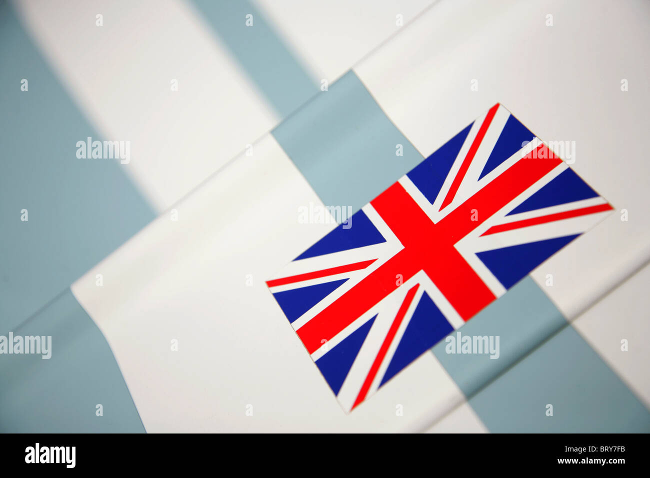 Union flag on pale blue and white background Stock Photo - Alamy