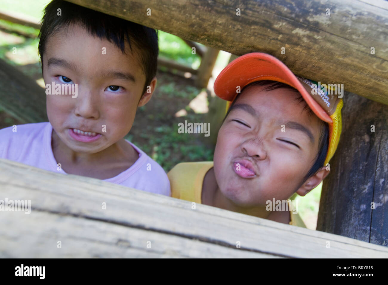 Two boys making faces hi-res stock photography and images - Alamy