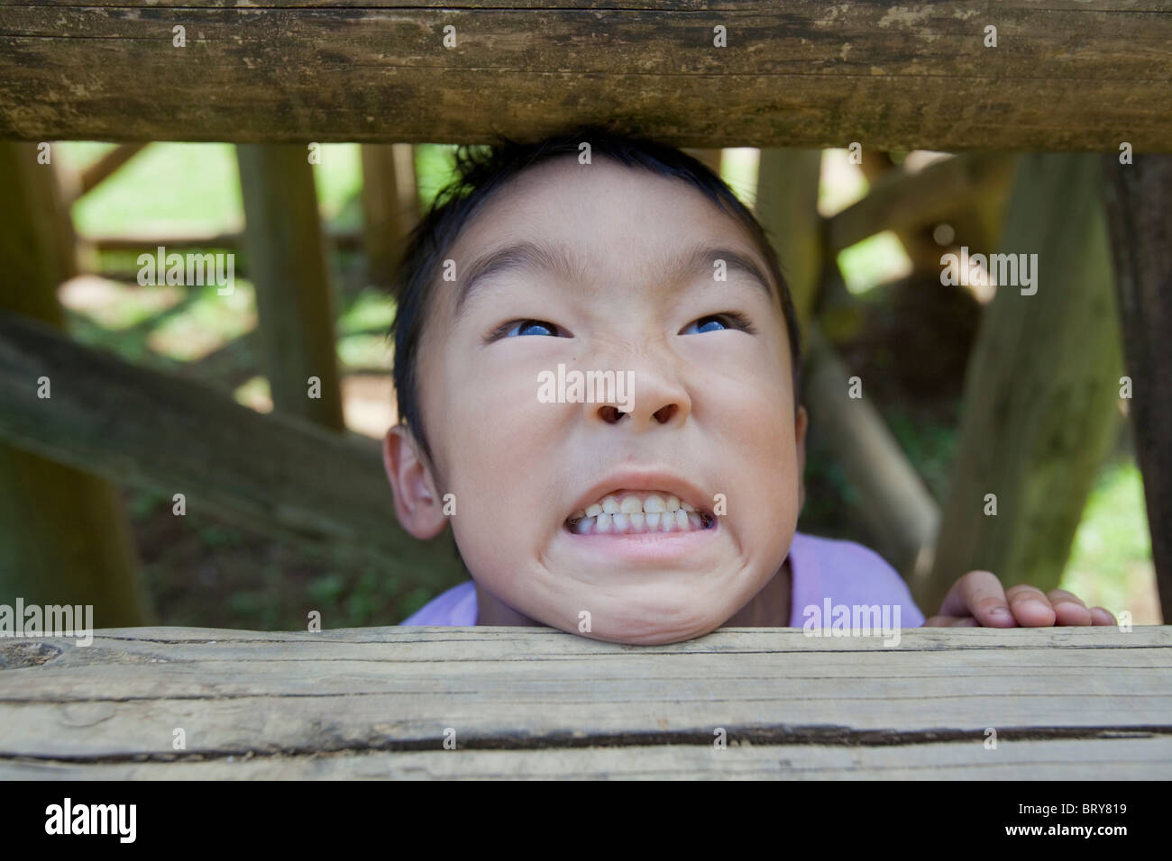 Close-up of a boy making a face, Japan Stock Photo - Alamy