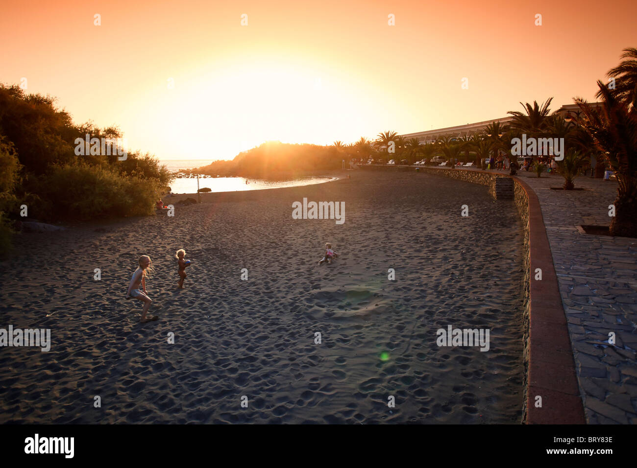 Canary Islands, La Gomera, Valle Gran Rey, Charco del Conde Beach Stock ...