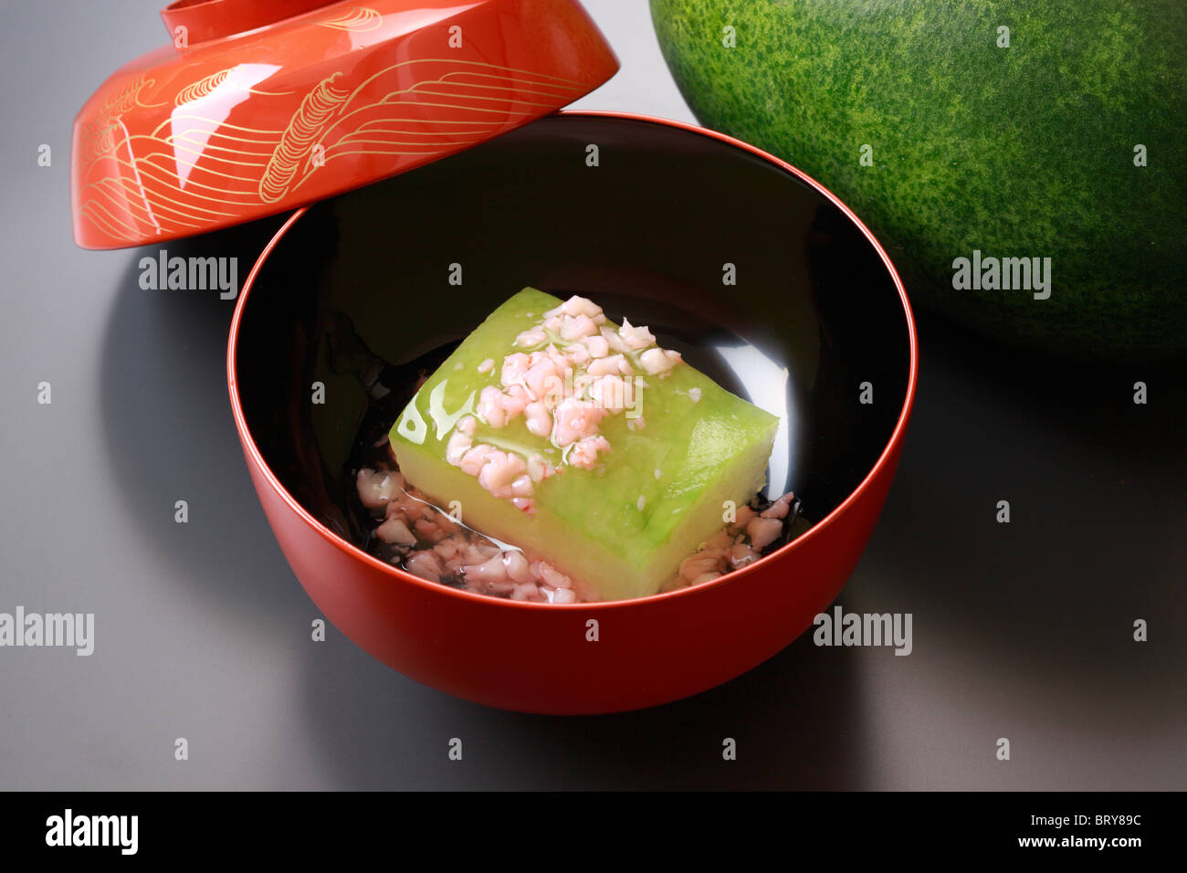 Winter melon and shrimp with kudzu sauce Stock Photo - Alamy
