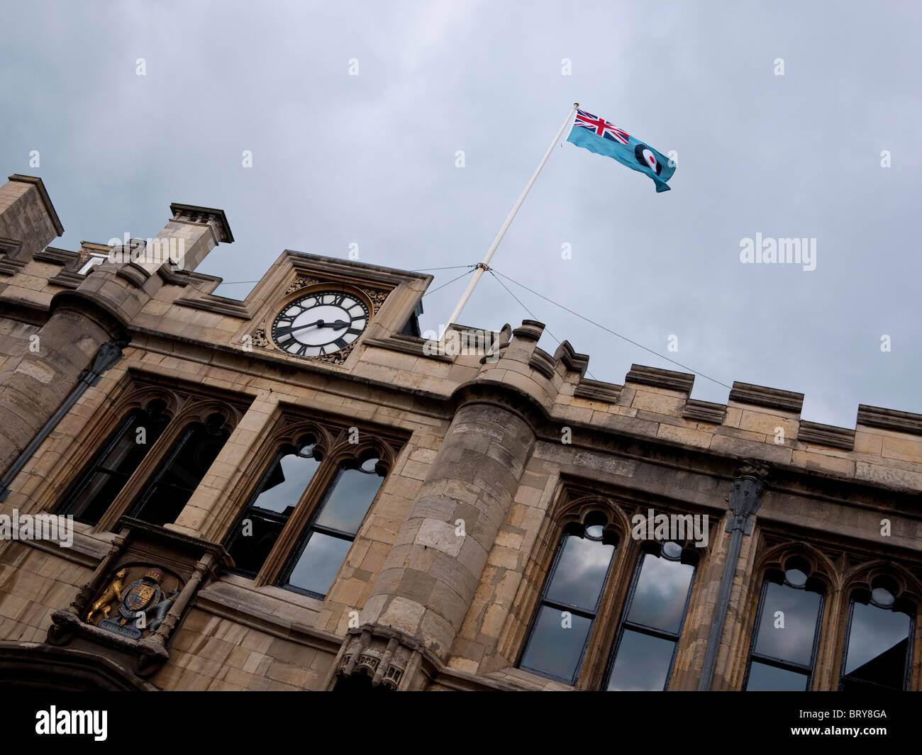 RAF flag flying above Guildhall, The Stonebow, Lincoln, UK September ...