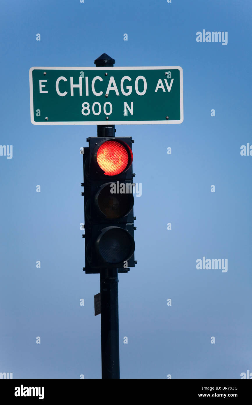Red light Chicago Illinois USA Stock Photo - Alamy