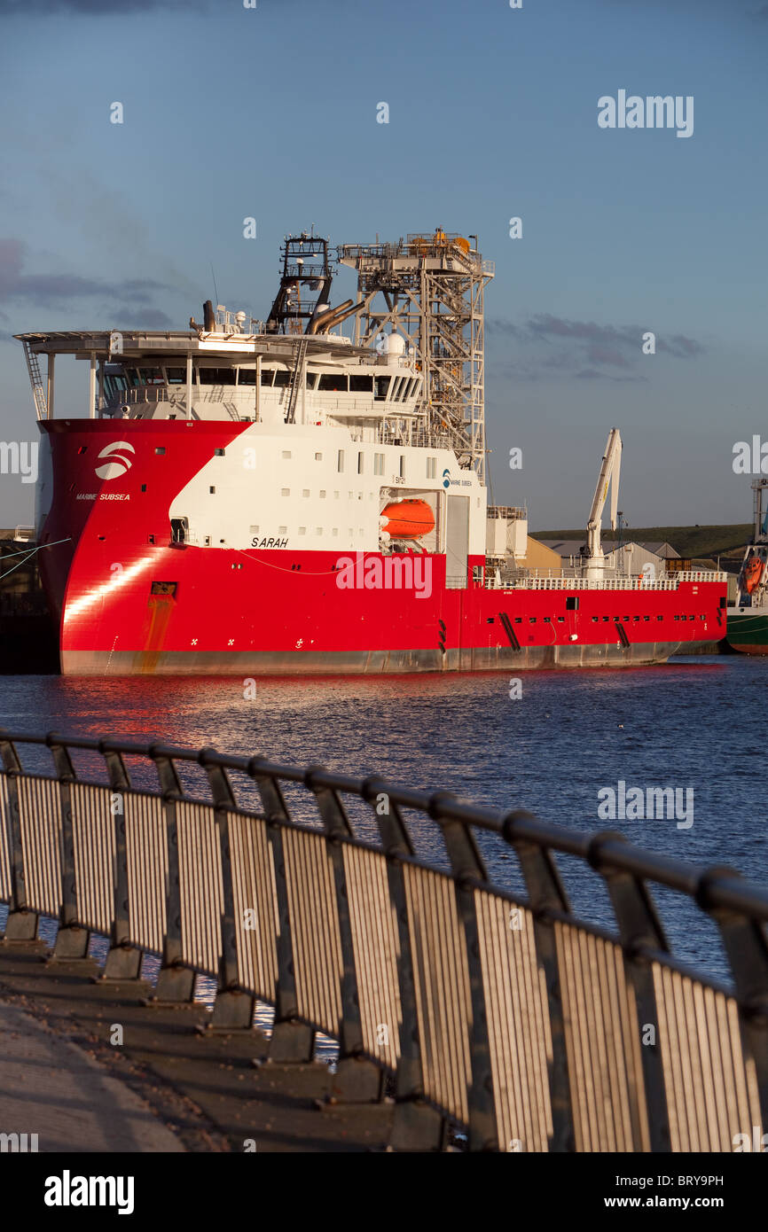 x-bow of deep water well intervention vessel "Sarah" alongside quay at ...