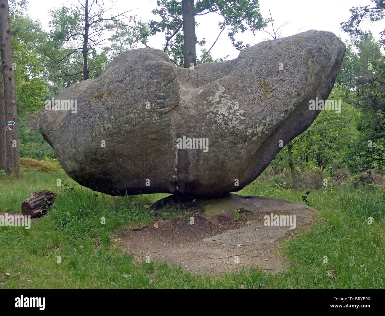 rocking stone in the forest Stock Photo - Alamy