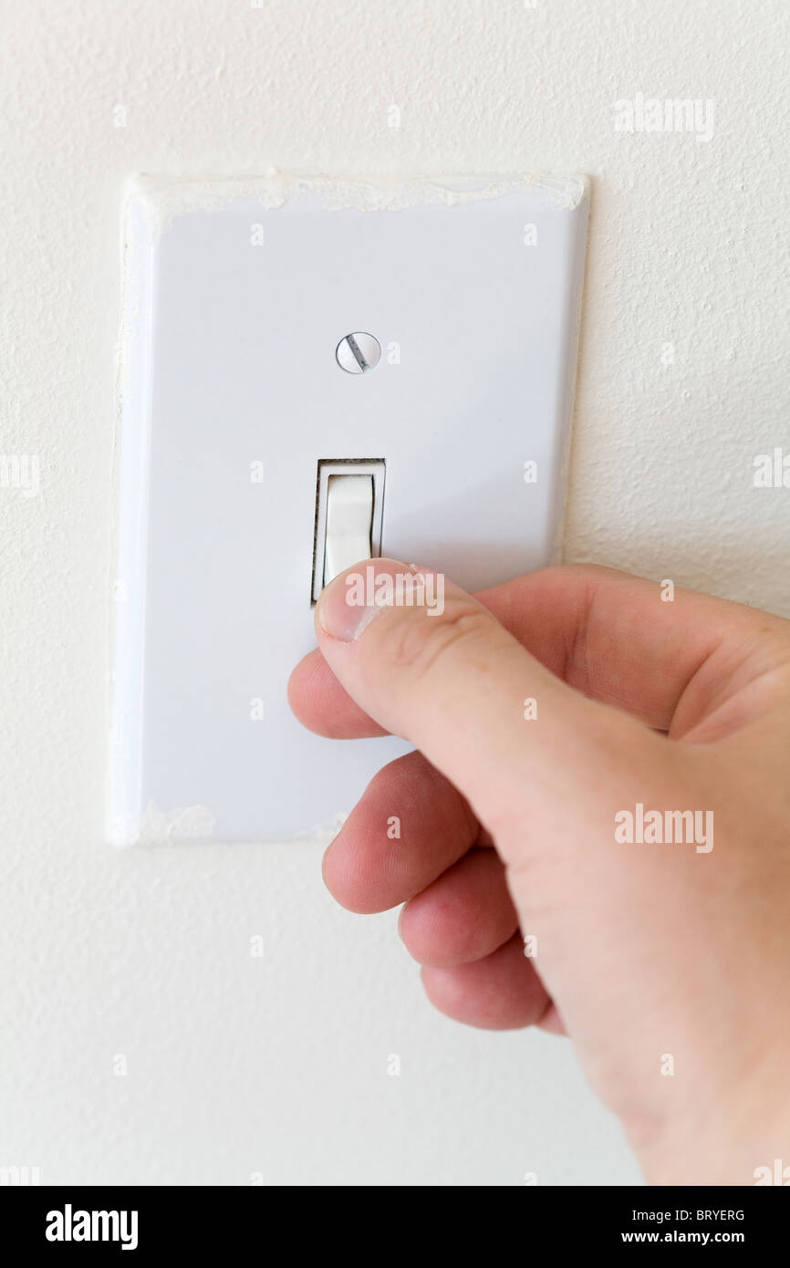 Light Switch close up shot, Environmental Conservation Stock Photo - Alamy