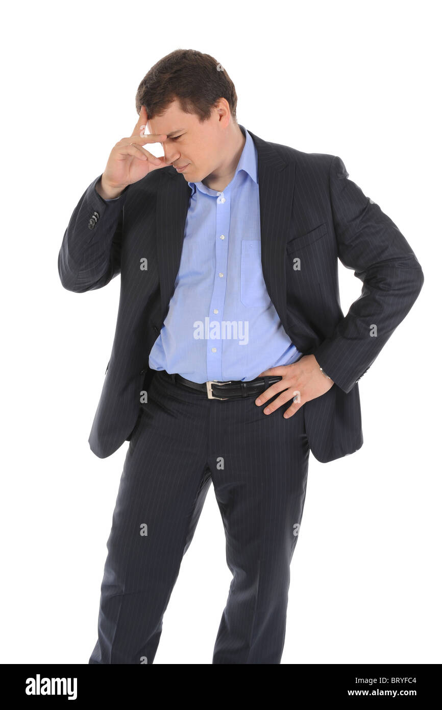 Man in suit thinking Cut Out Stock Images & Pictures - Alamy