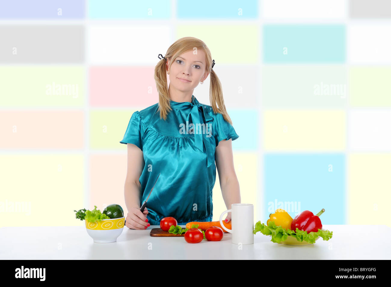 Beautiful girl and nutrition Stock Photo - Alamy