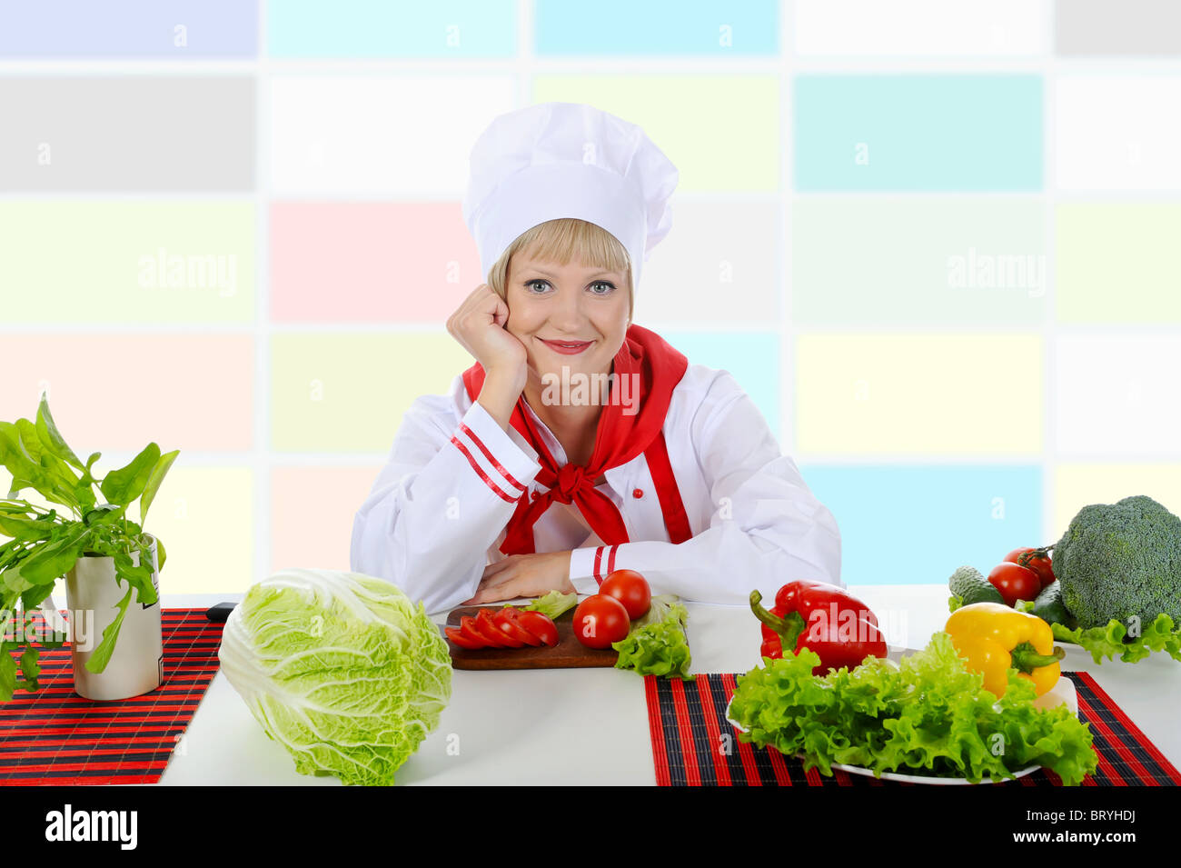 Happy Chef in uniform Stock Photo - Alamy
