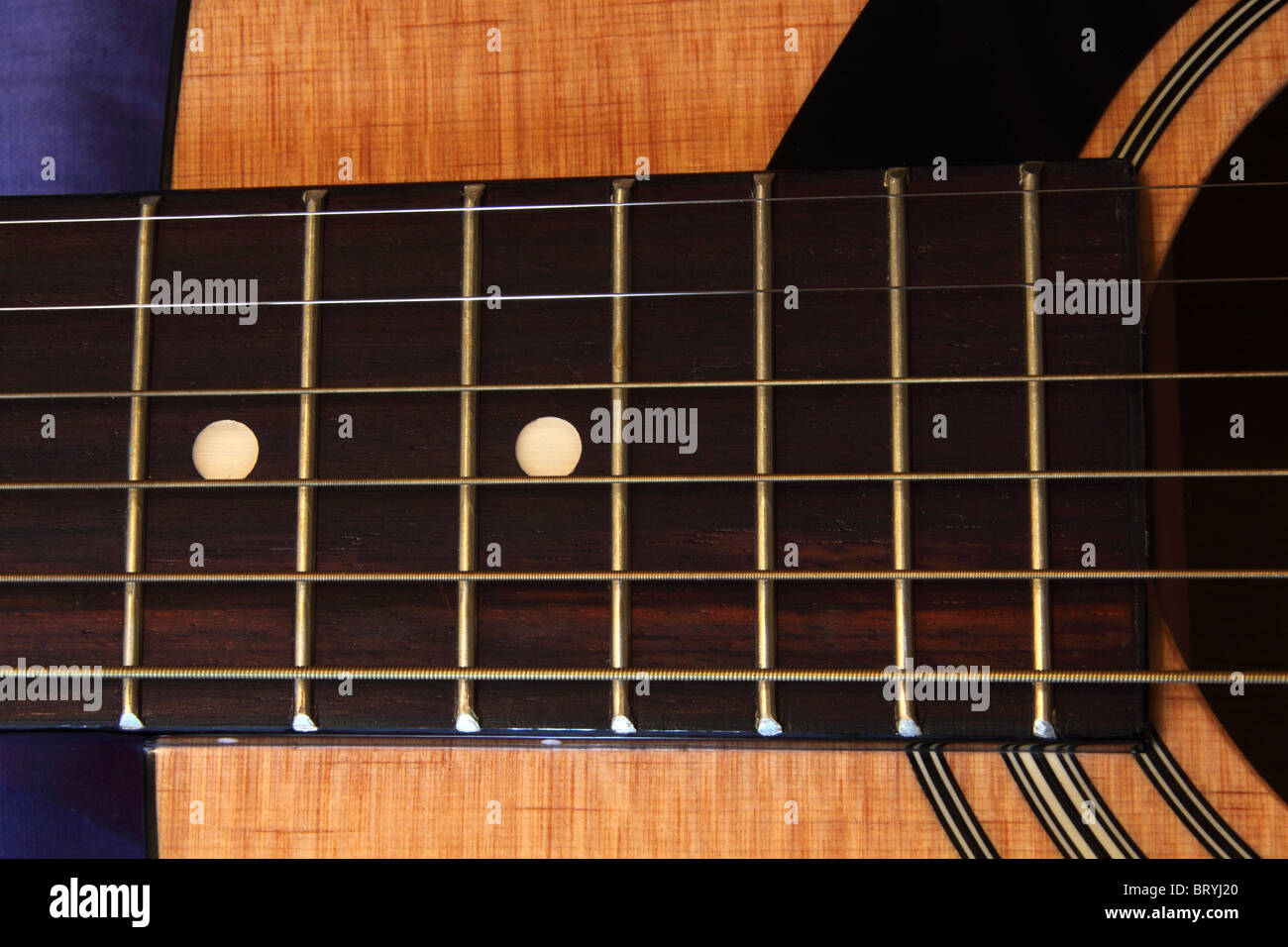 Acoustic guitar fretboard Stock Photo - Alamy