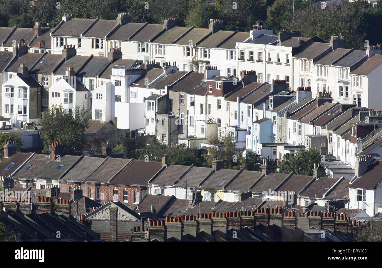 Terraced houses in Brighton. Picture by James Boardman Stock Photo - Alamy