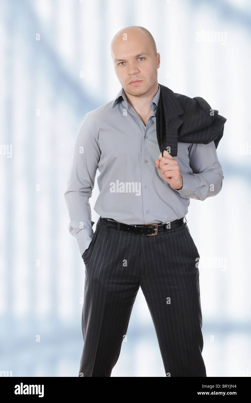 Handsome stylish bald manager hi-res stock photography and images - Alamy