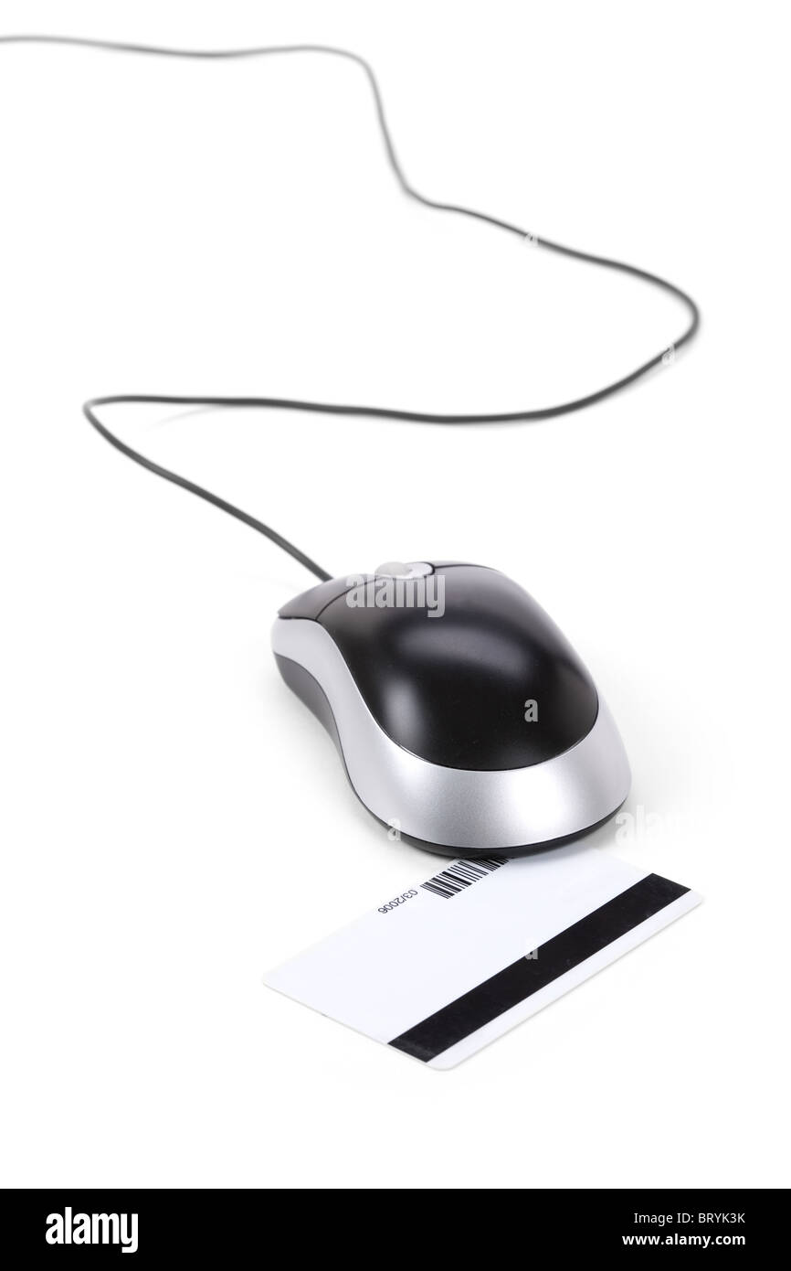 Plastic Digital Data Card and computer mouse close up Stock Photo - Alamy