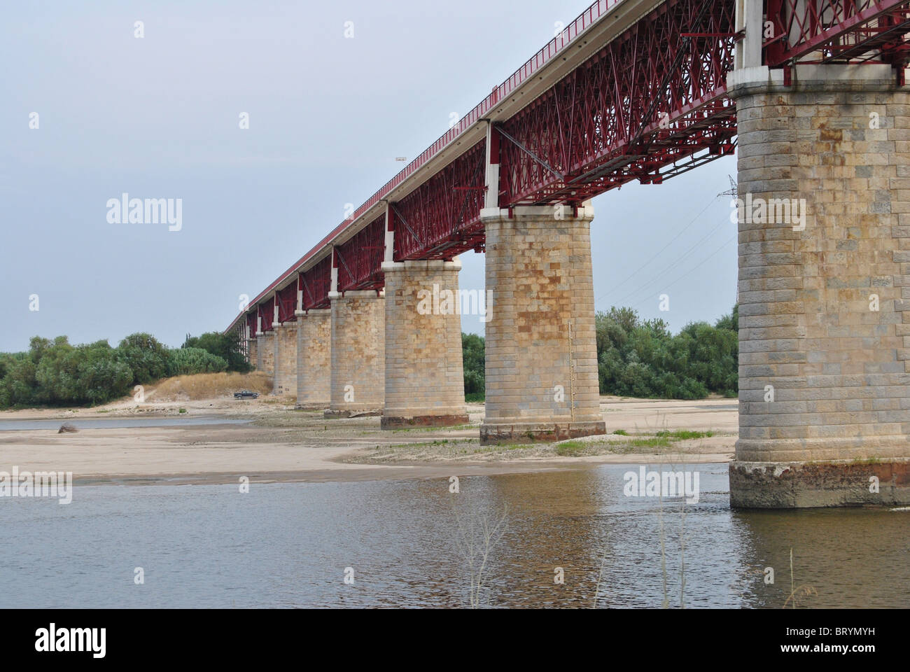 A bridge under Tejo River Stock Photo - Alamy