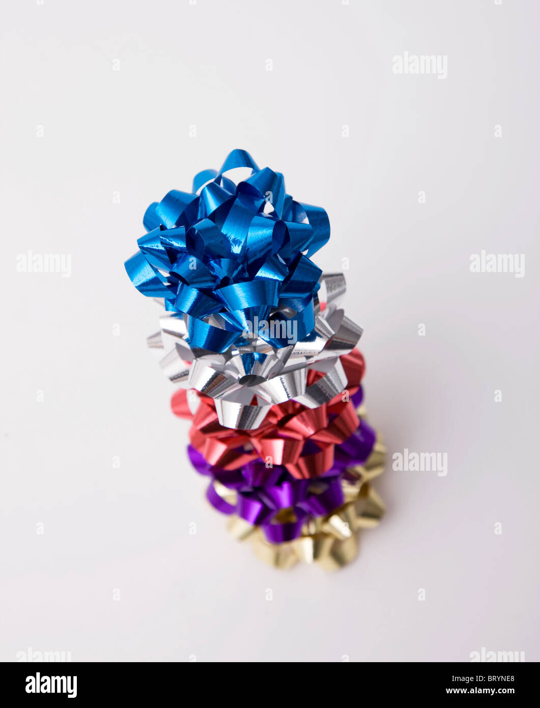 Stack of Christmas bows Stock Photo - Alamy