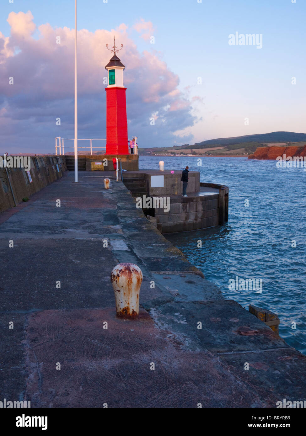 Watchet Harbour Marina lighthouse, Somerset, England Stock Photo - Alamy