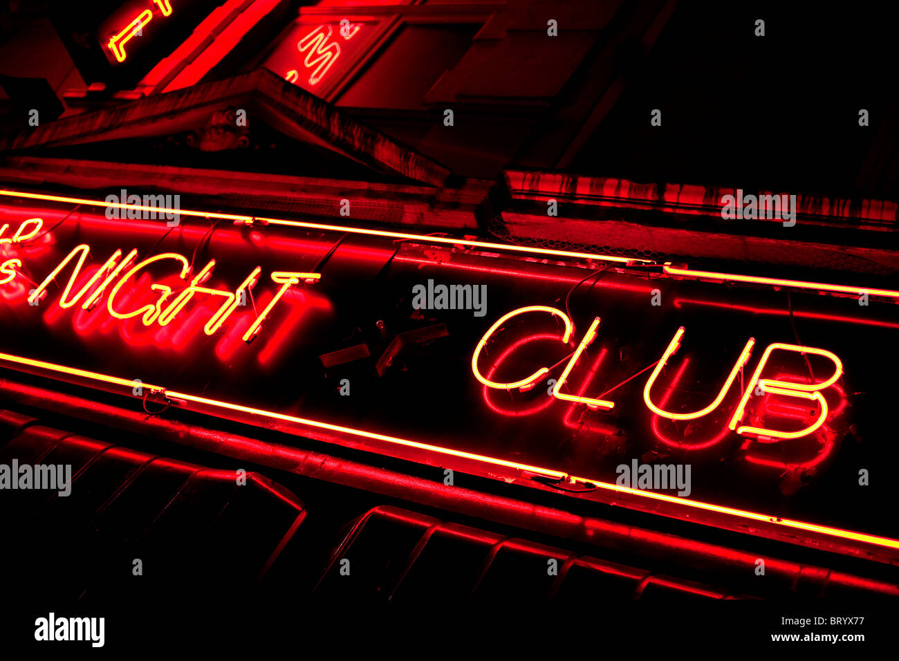Sign on night club, Soho, London Stock Photo - Alamy