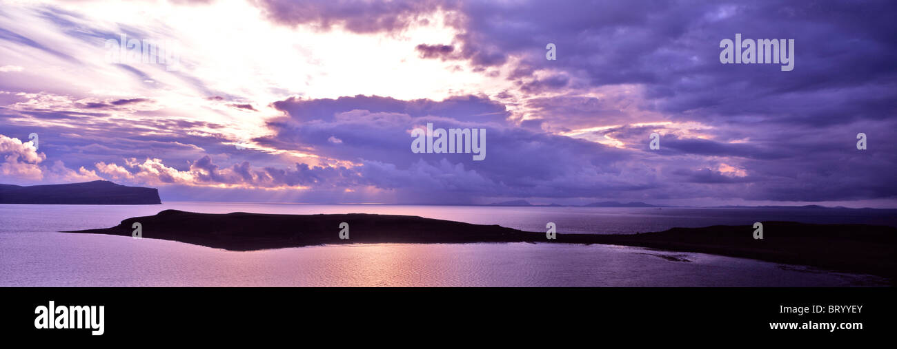Ardmore Point at sunset looking to the outer isles from the Isle of ...