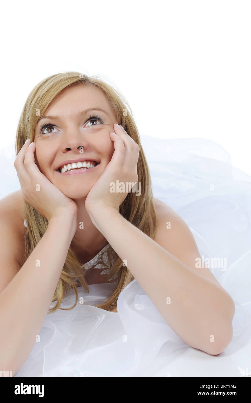 Portrait of a smiling bride Stock Photo - Alamy