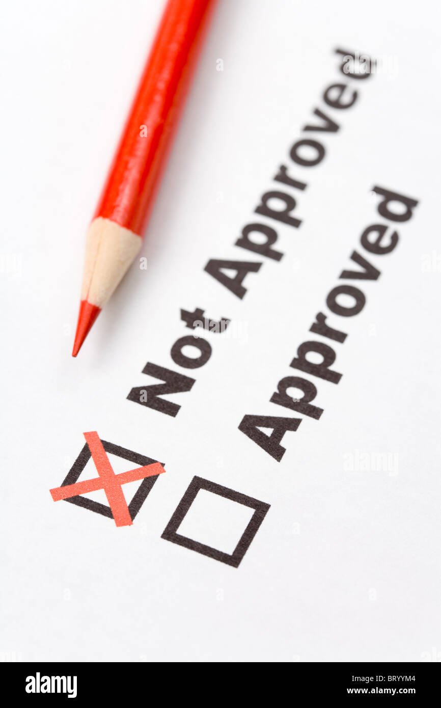 text Not Approved close up shot for background Stock Photo - Alamy