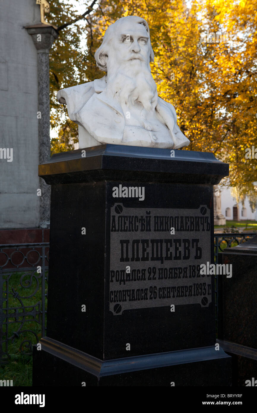 The grave of the Russian poet Aleksey Pleshcheyev (1825-1893) inside ...