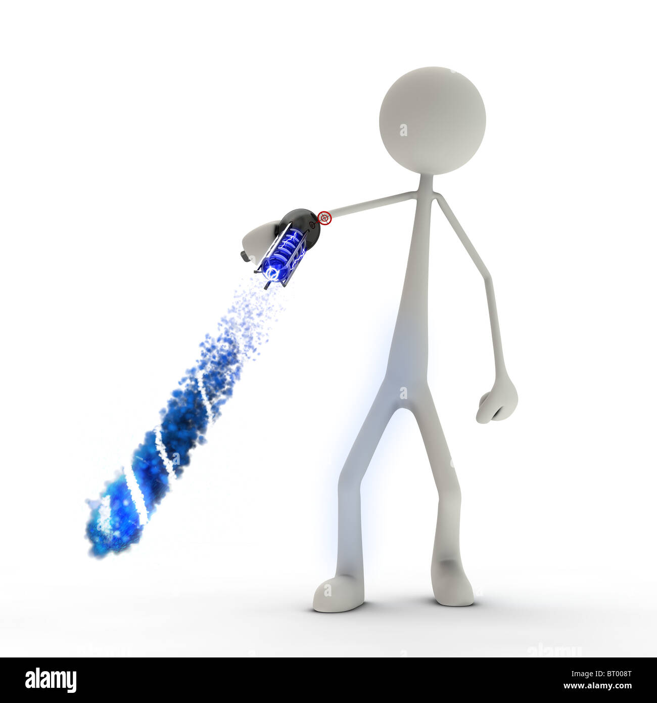 Figure with laser weapon Stock Photo - Alamy