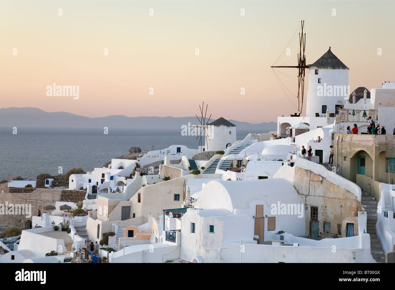 Santorini rooftops sunset hi-res stock photography and images - Alamy