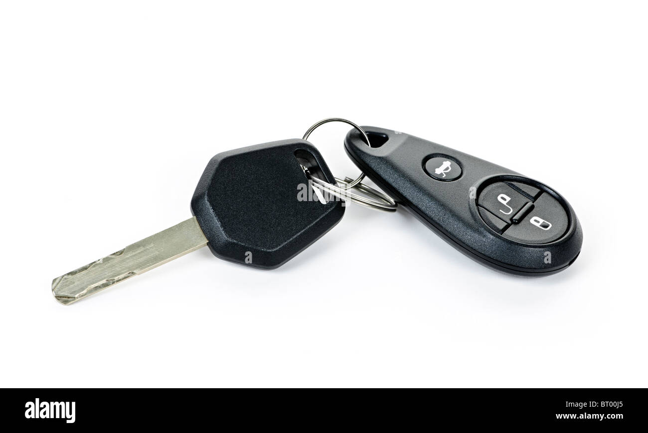 Car key and keychain fob isolated on white background Stock Photo - Alamy