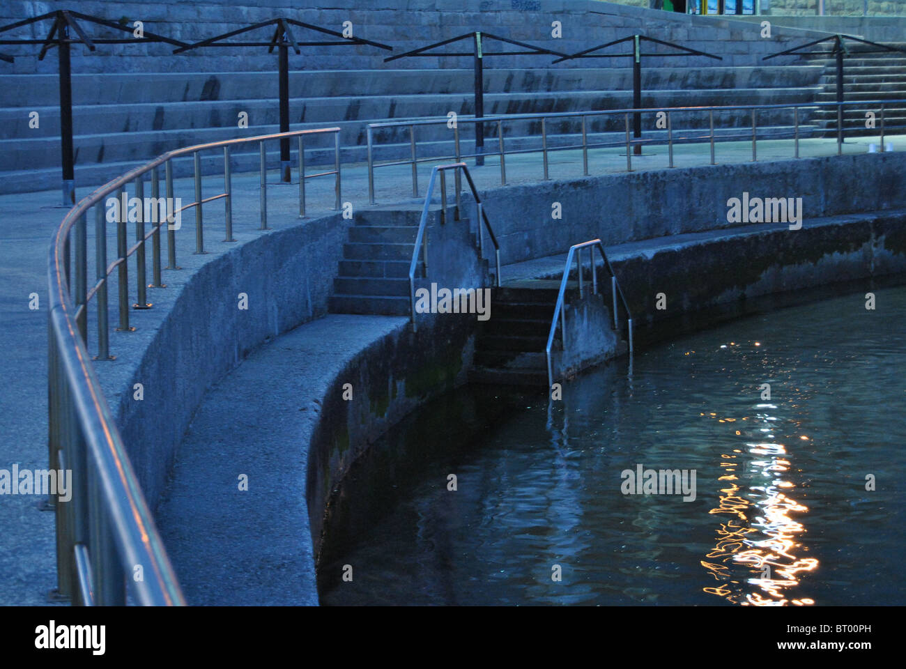 Stairs to acess salt pool Stock Photo - Alamy