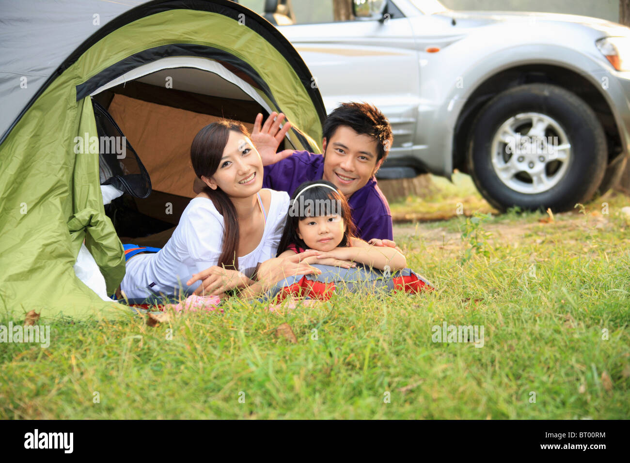 Family on field trip Stock Photo - Alamy