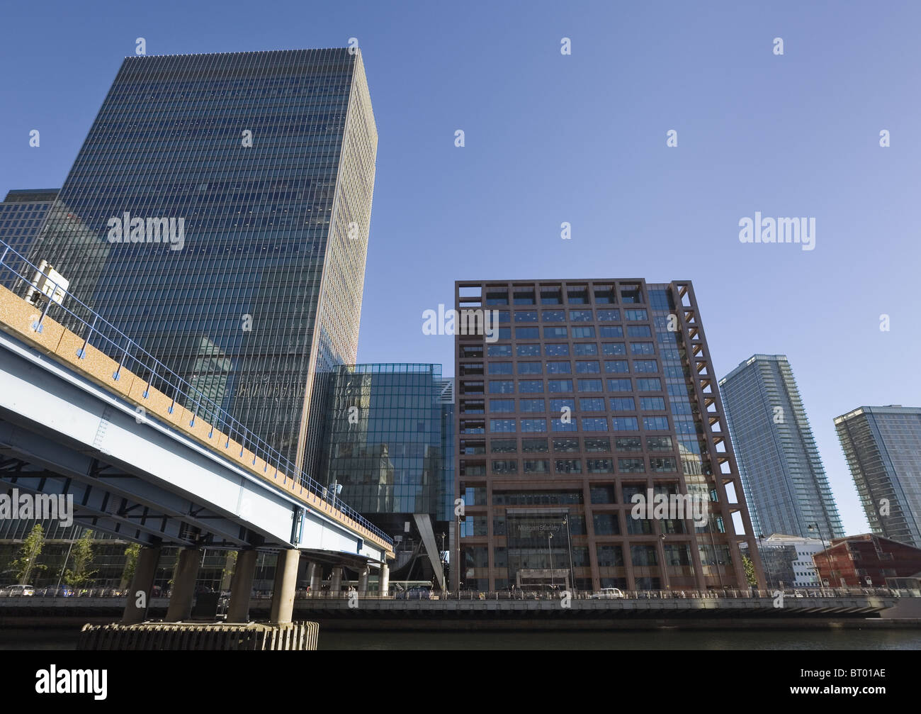 London, UK. Canary Wharf and Docklands Light Railway Stock Photo - Alamy