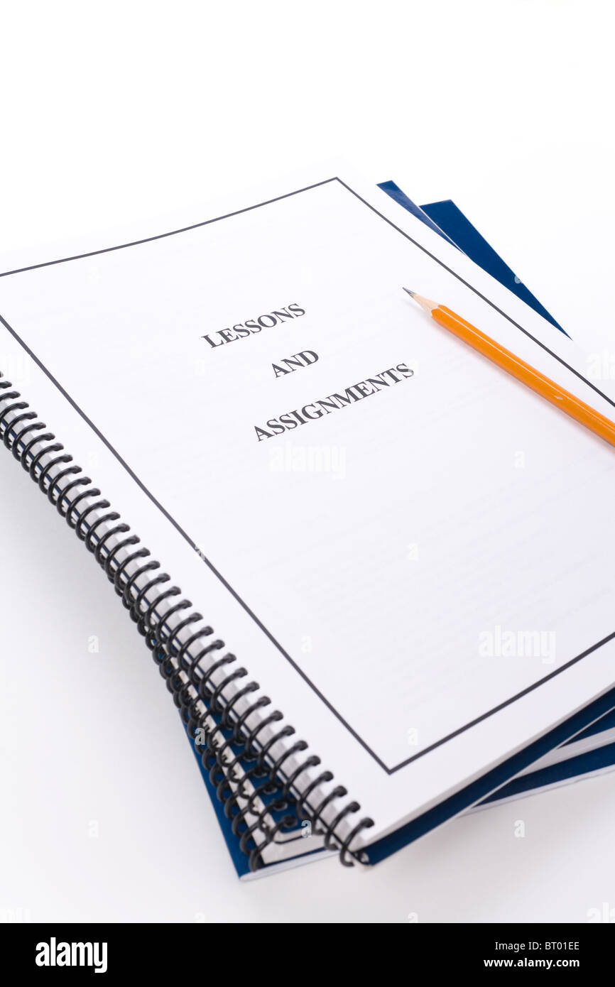 pencil and textbook close up Stock Photo - Alamy