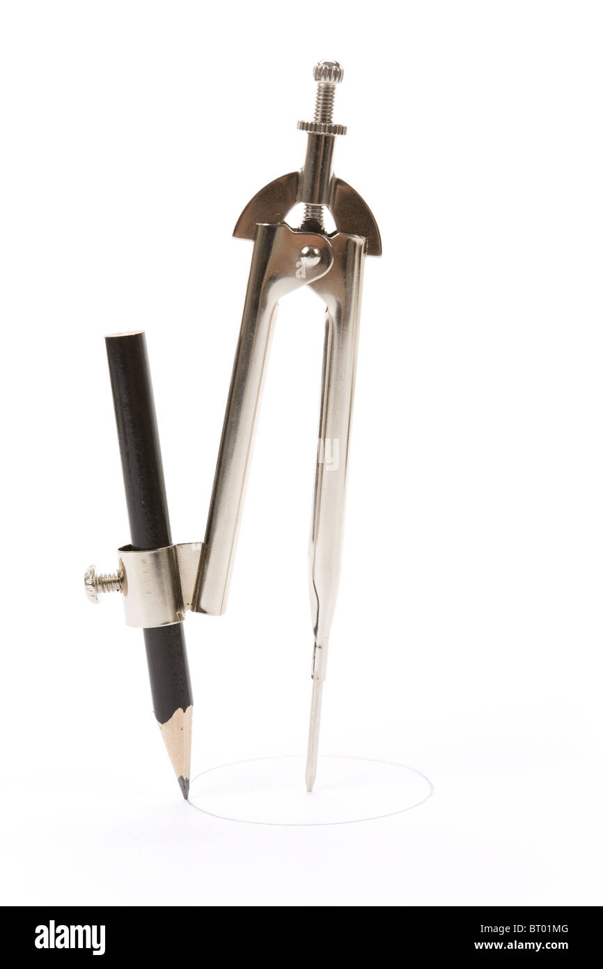 Metal Compass with white background Stock Photo - Alamy