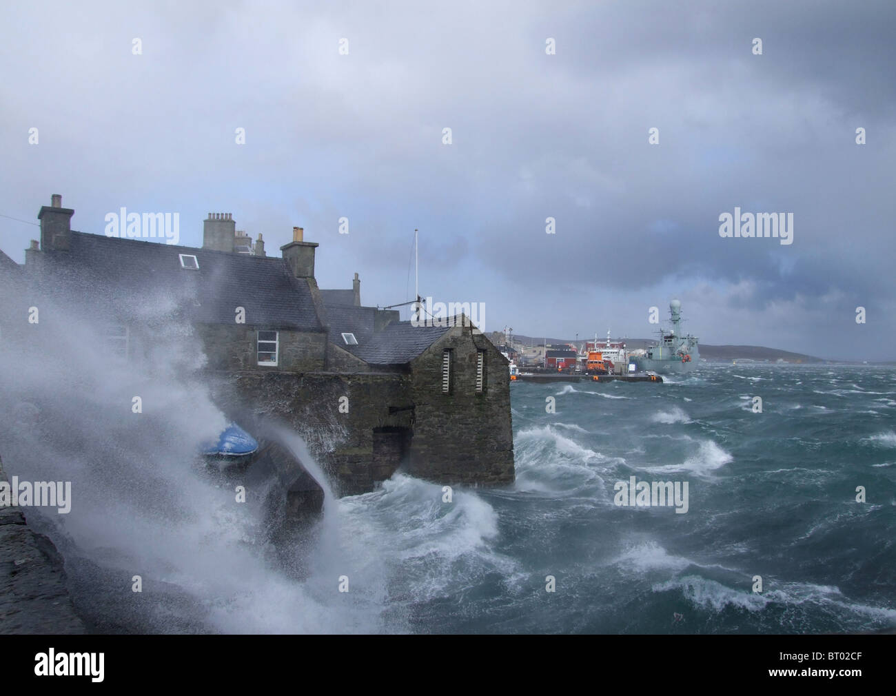 Da Lodberries in Lerwick Shetland during a storm Stock Photo - Alamy