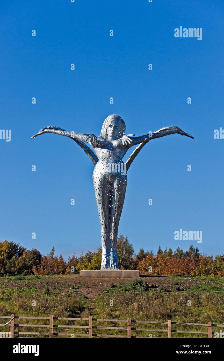 10 m high Arria Statue of a female form overlooking the M80 motorway at ...
