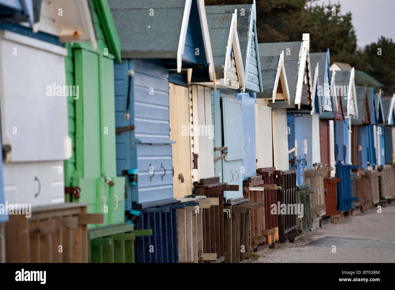 Mudeford beach huts Stock Photo - Alamy