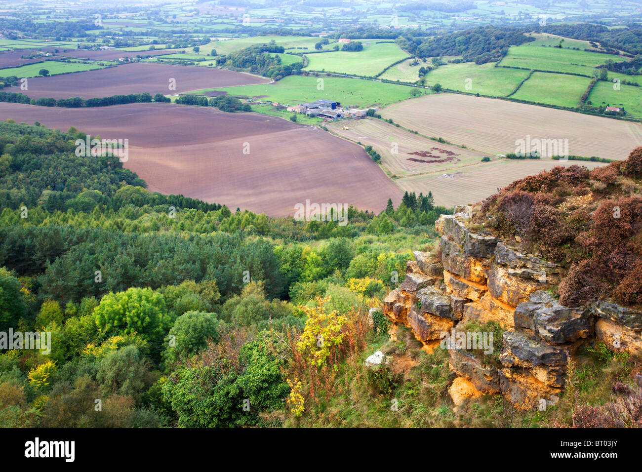 View into the Vale of York from Sutton Bank North Yorkshire England ...