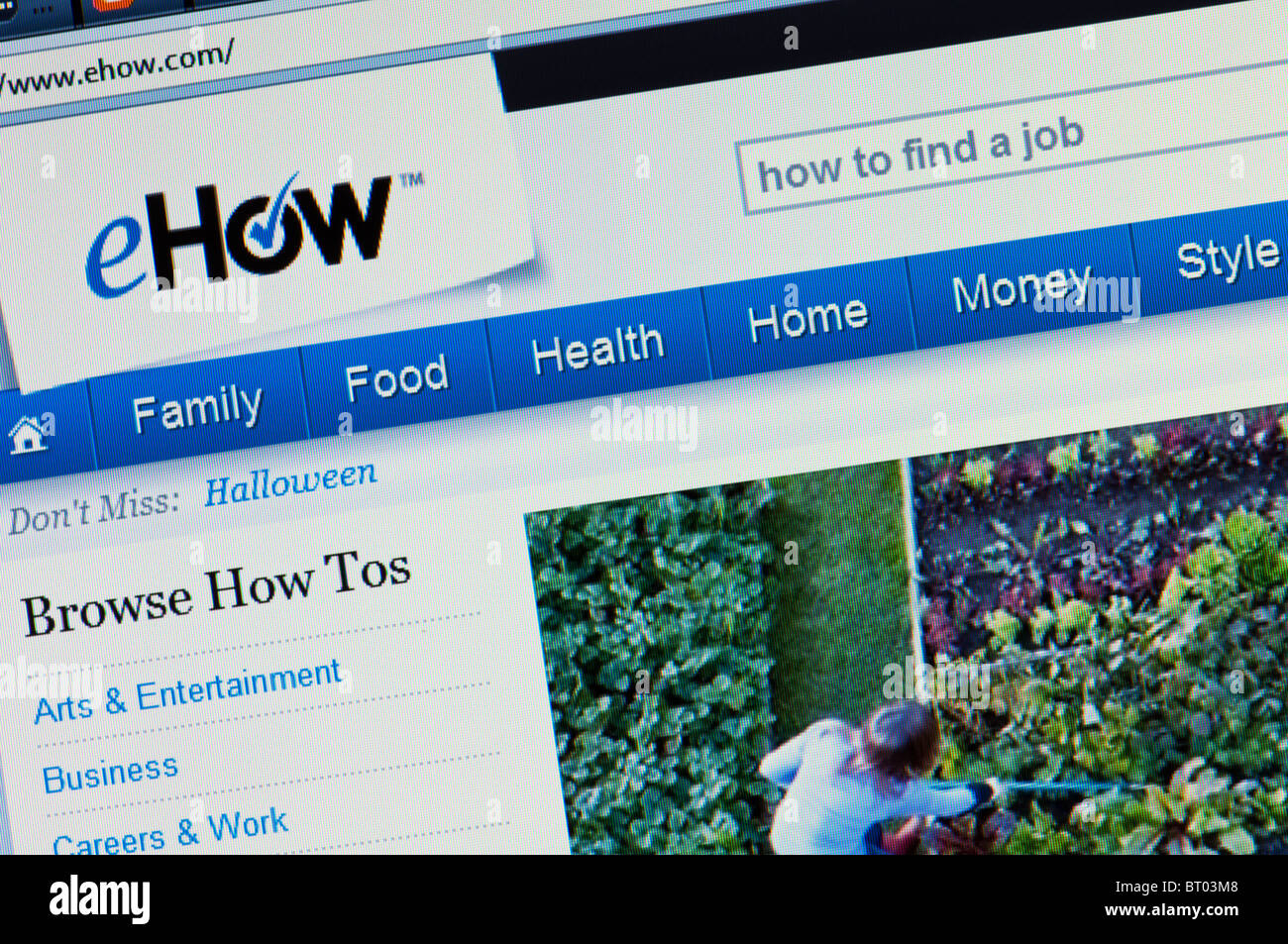 eHow website screenshot Stock Photo - Alamy