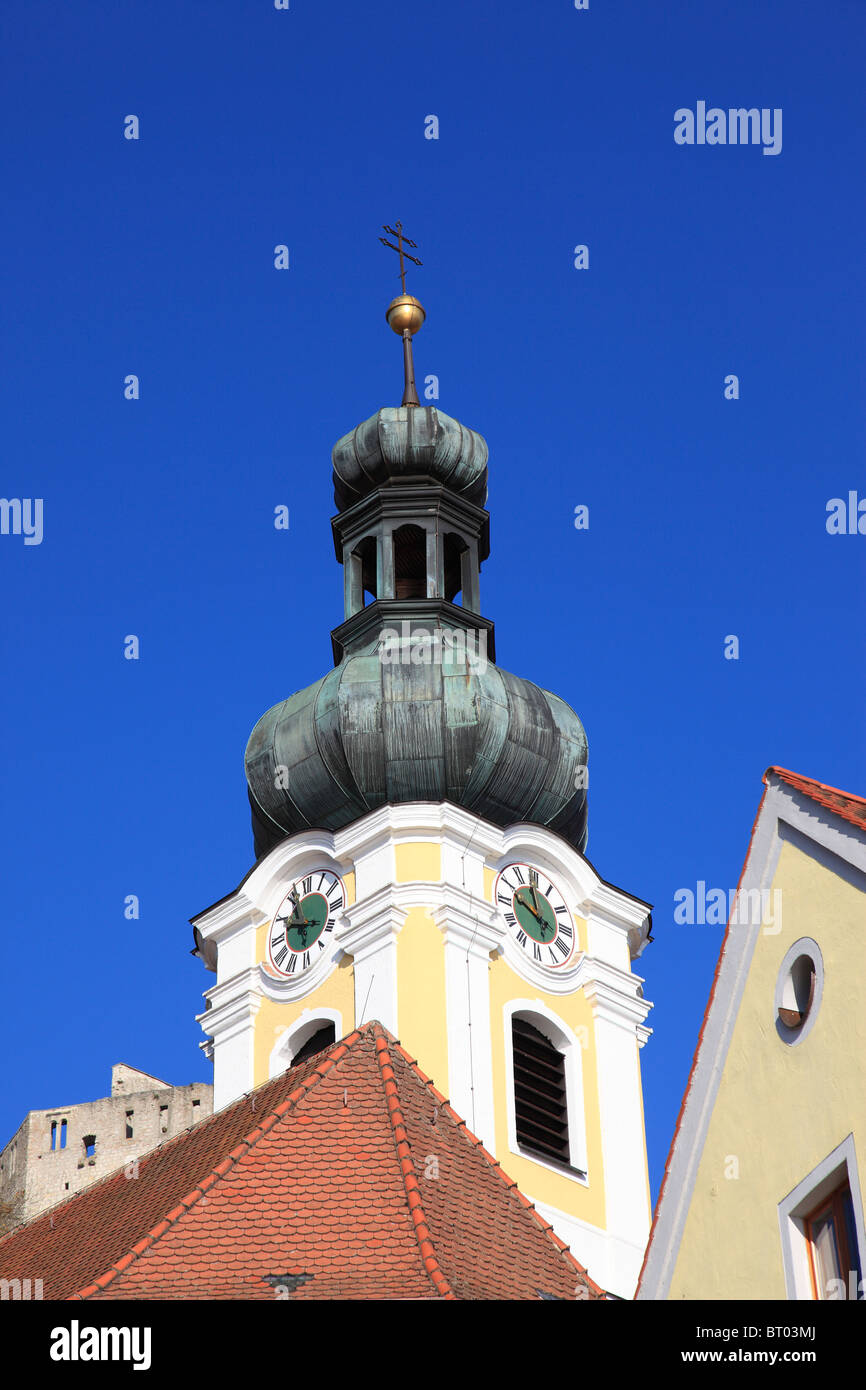 parish church St Michael at the river Naab in the village Kallmuenz ...