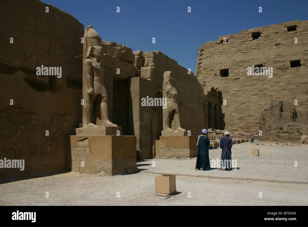 Colossi of Ramesses III at Entrance to Karnak Temple of Amun, Thebes ...