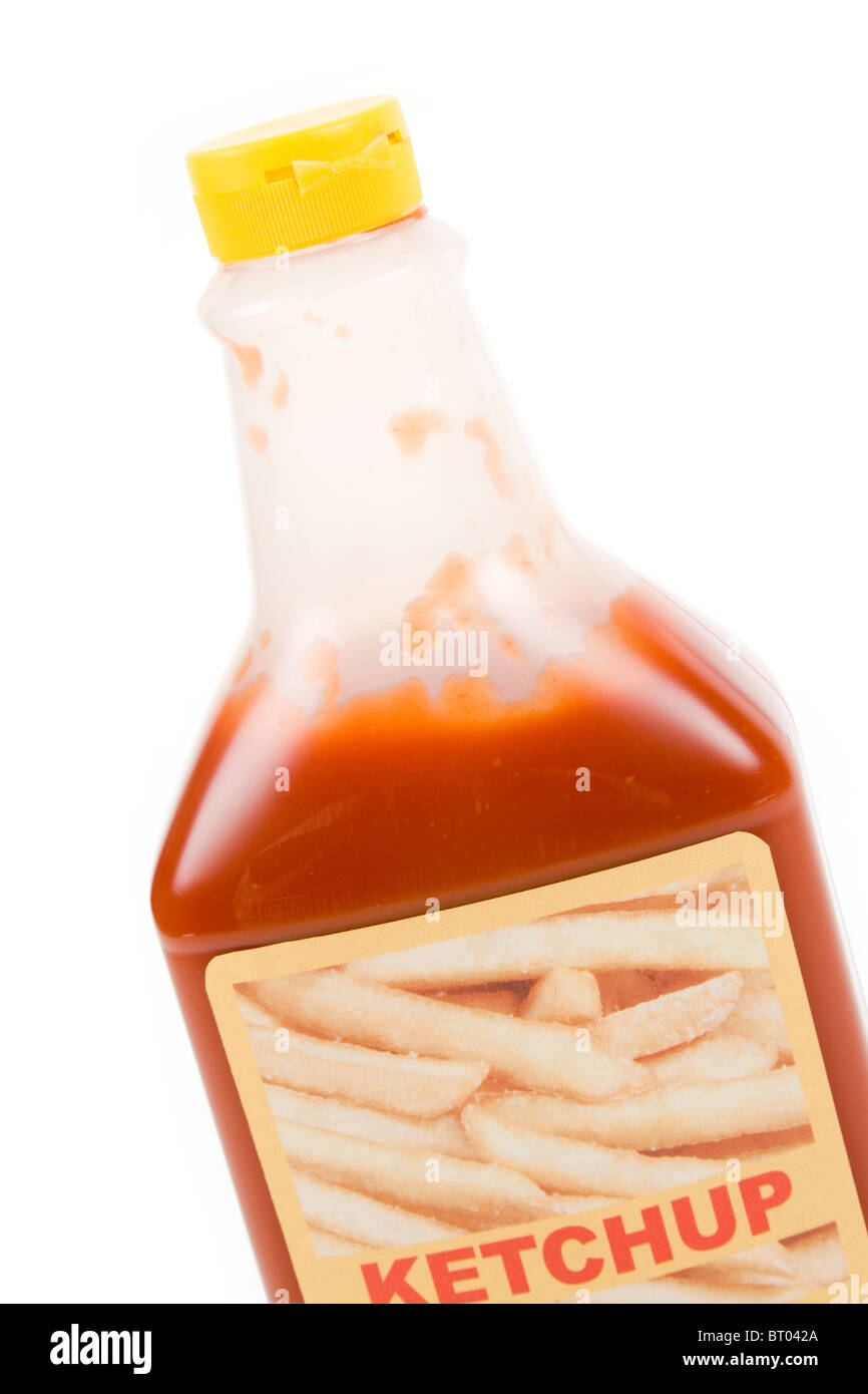 Ketchup bottle with white background Stock Photo - Alamy
