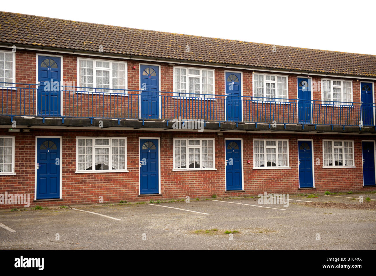 1960s brick built 2 story hotel motel UK Stock Photo - Alamy