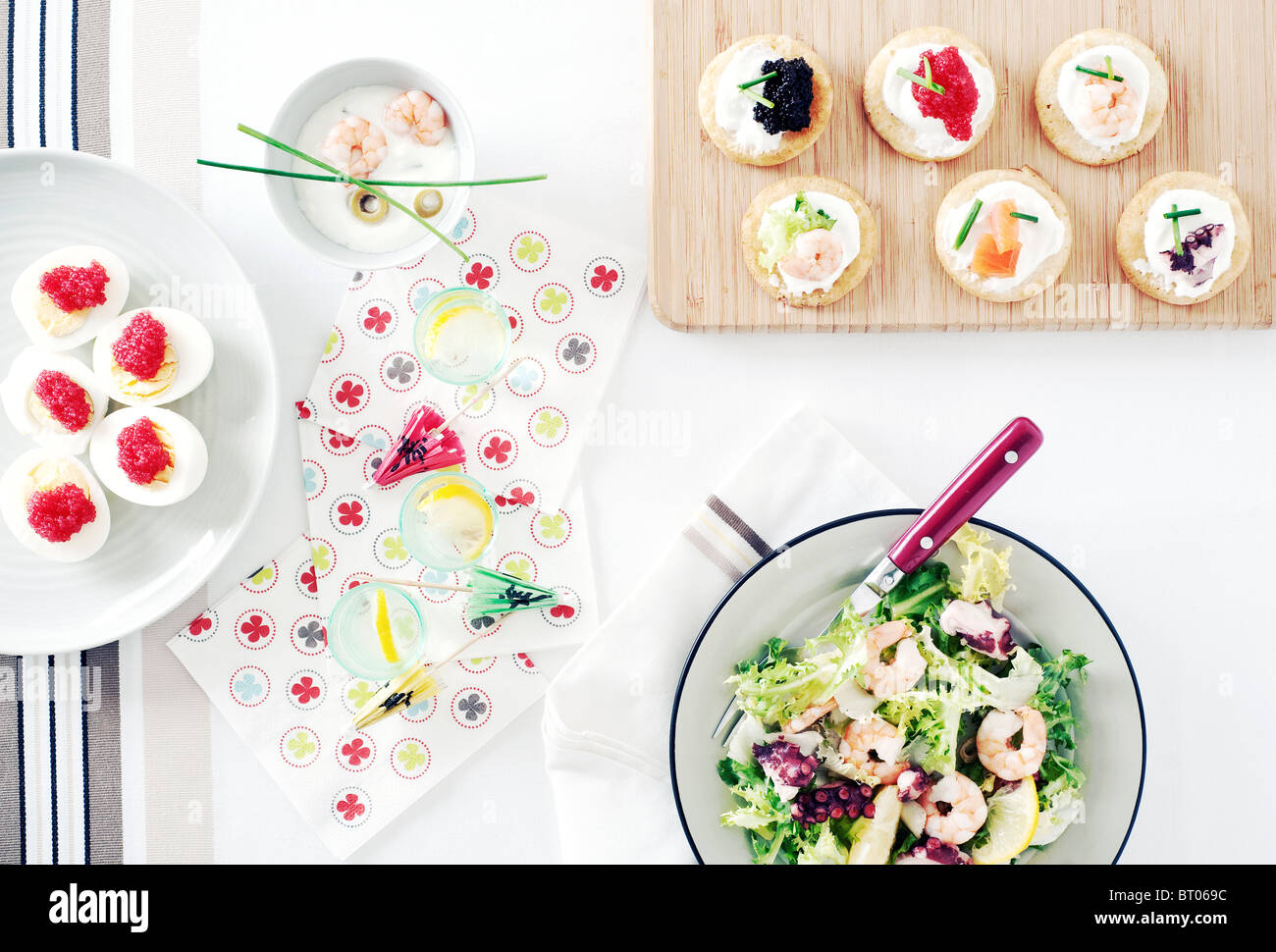 A table with assorted starters Stock Photo - Alamy