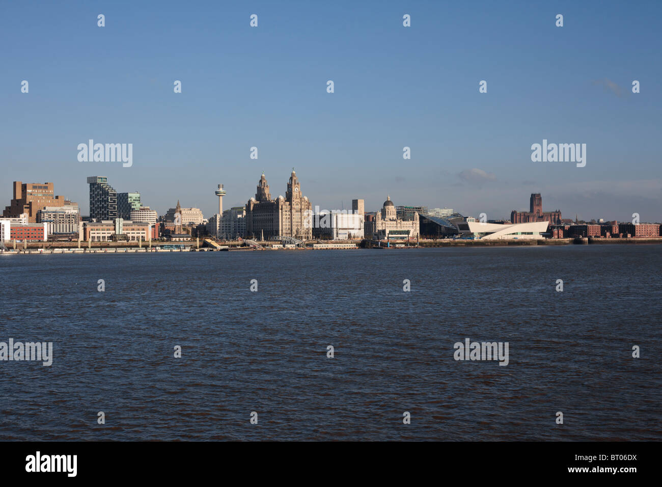 Liverpool Skyline across the Mersey Stock Photo - Alamy