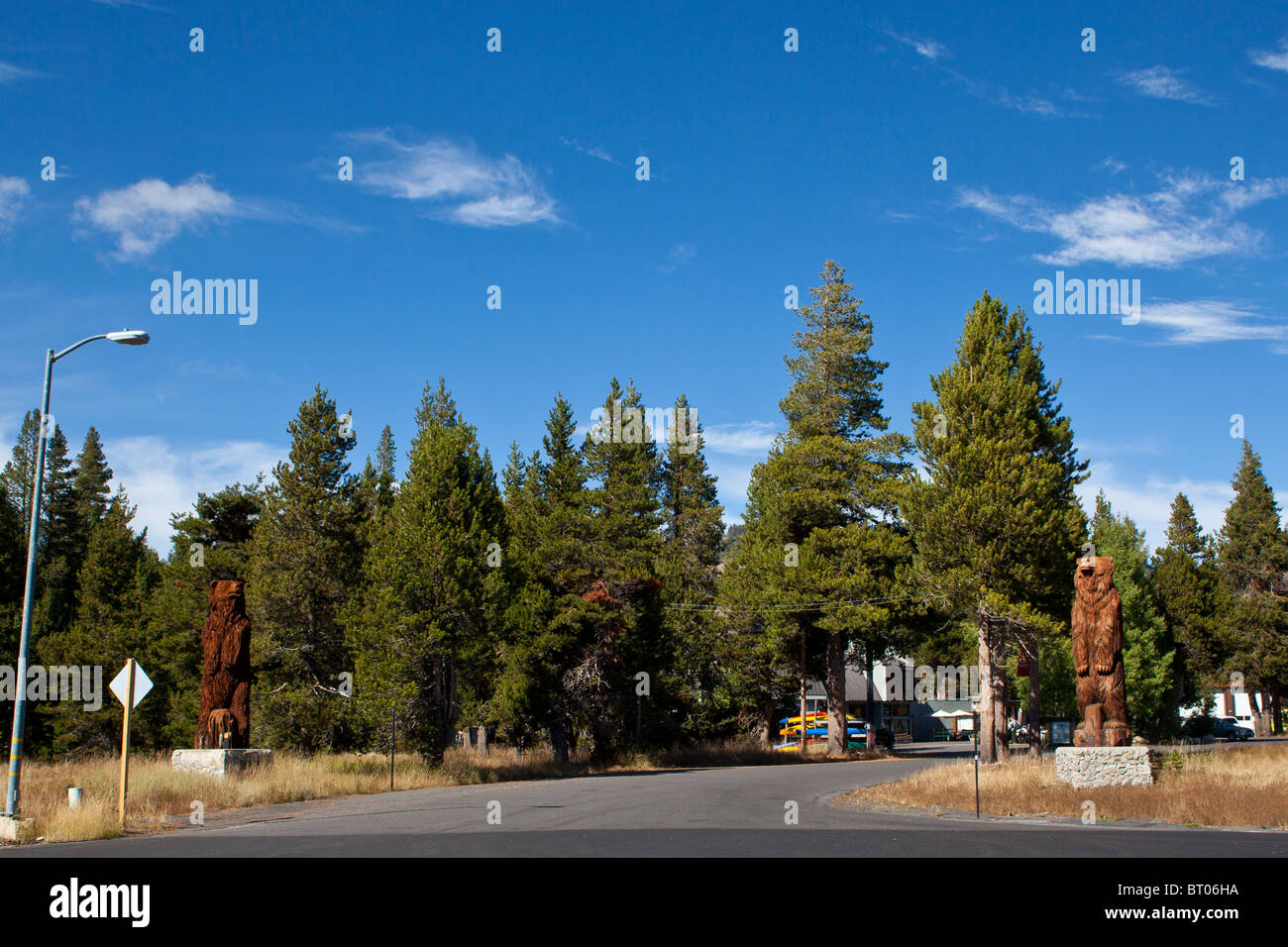 The entrance to Bear Valley resort in California Stock Photo - Alamy