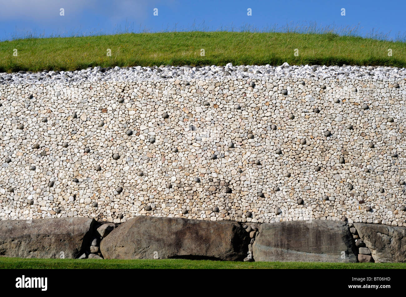 Newgrange megalithic passage tomb blue sky county meath ireland world ...
