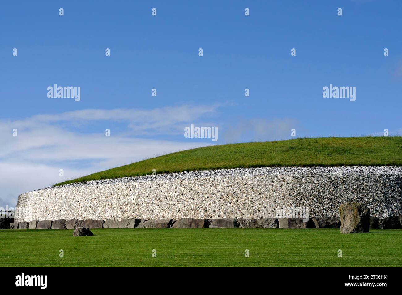 Newgrange megalithic passage tomb blue sky county meath ireland world ...